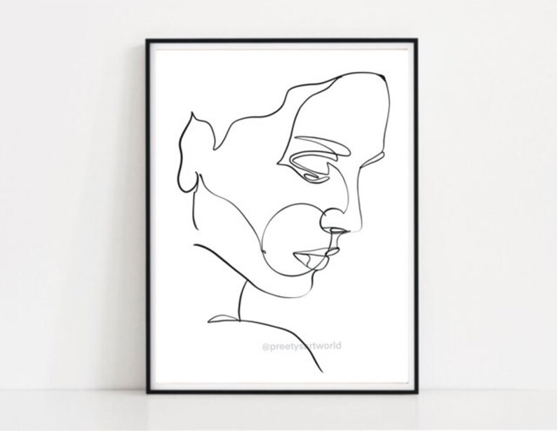 Minimalist Line Art | Woman Line Drawing | Modern Minimalist Wall Art ...