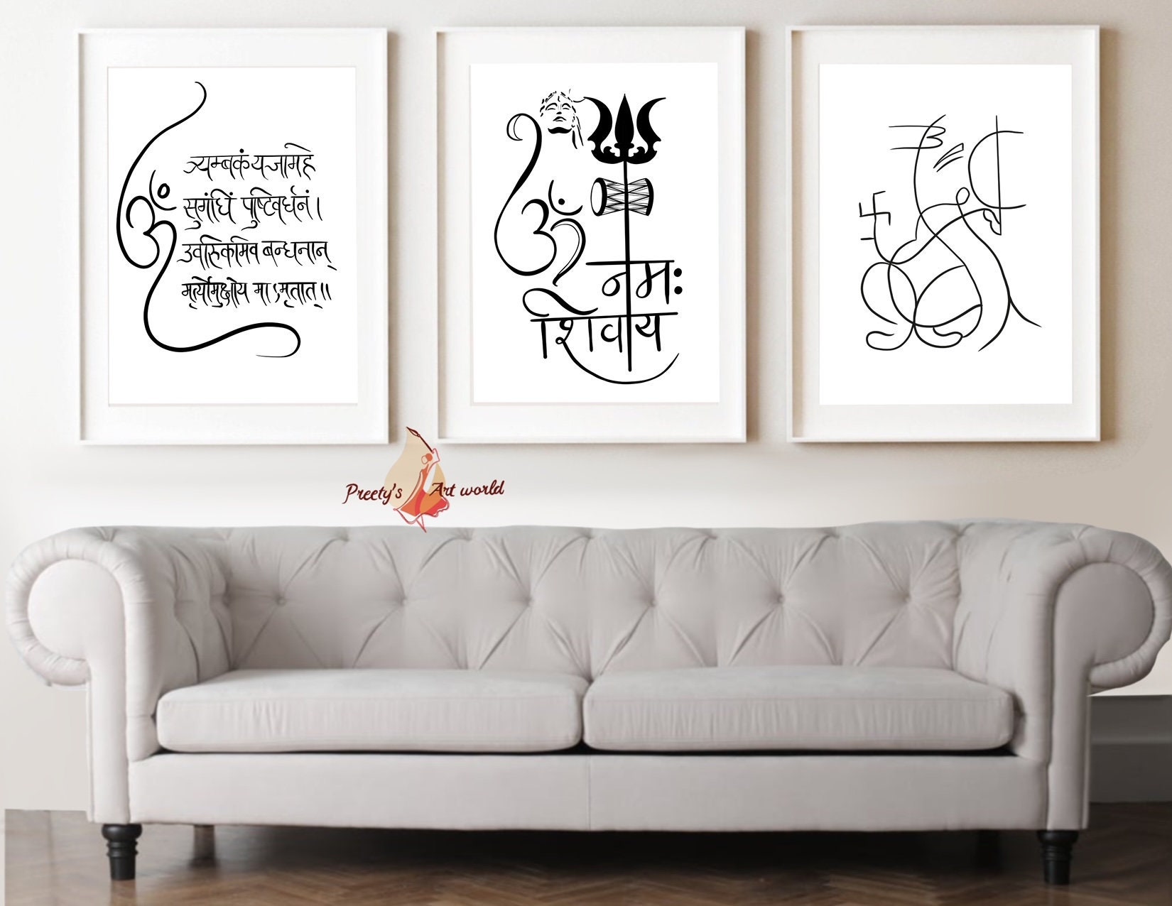 Handwritten Om Namah Shivaya I Sacred Symbols Art Poster I - Etsy
