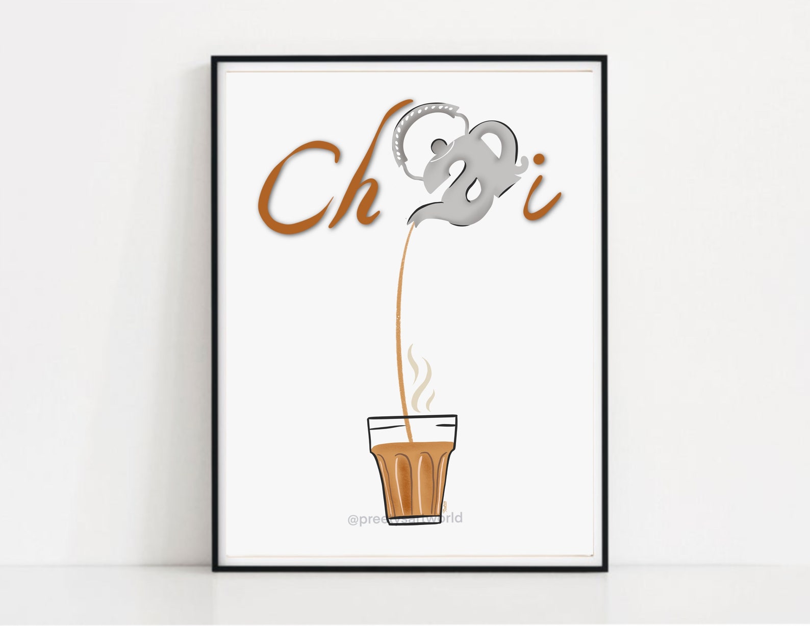 Chai Tea Sign Indian Kitchen Art Illustration Kitchen Home - Etsy
