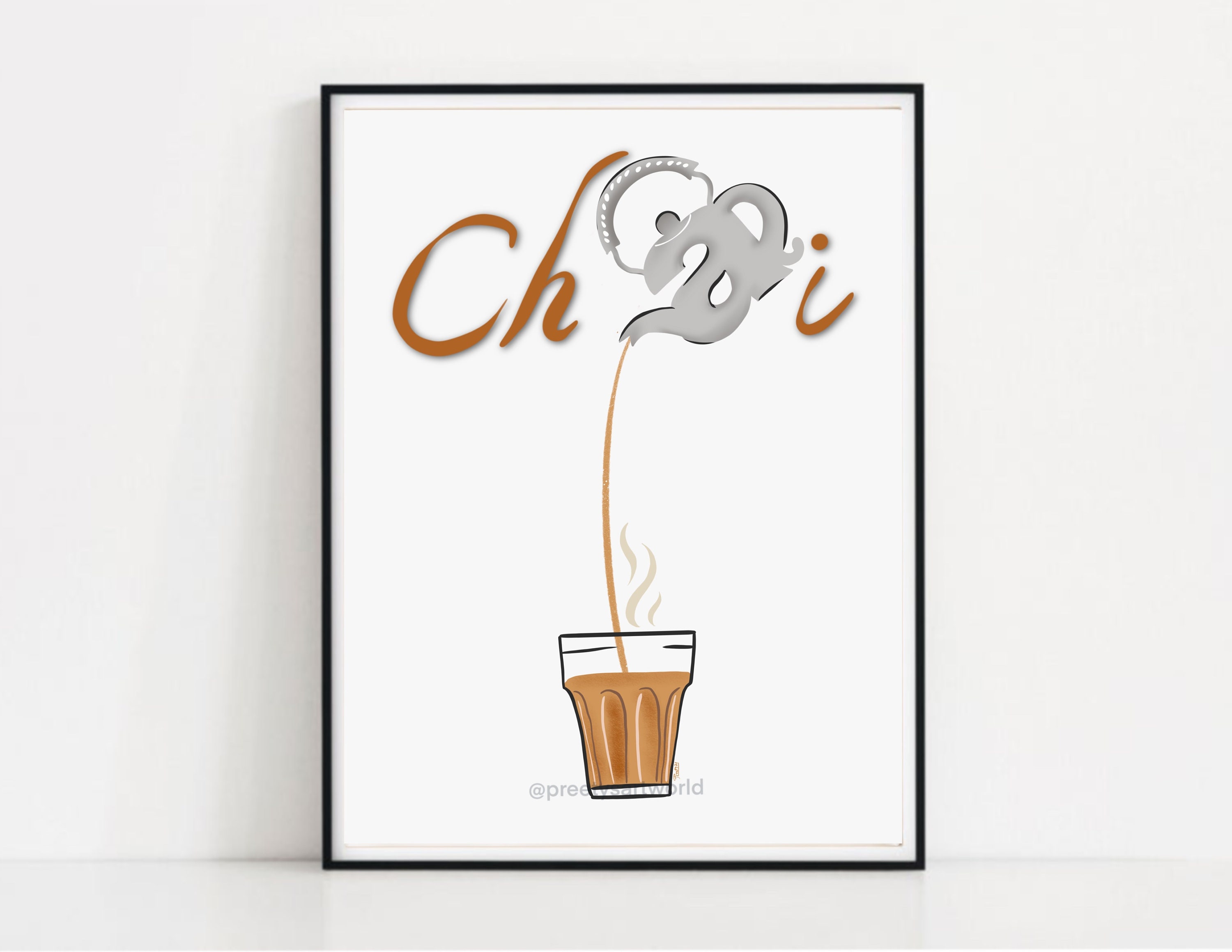 Chai Tea Sign Indian Kitchen Art Illustration Kitchen Home - Etsy