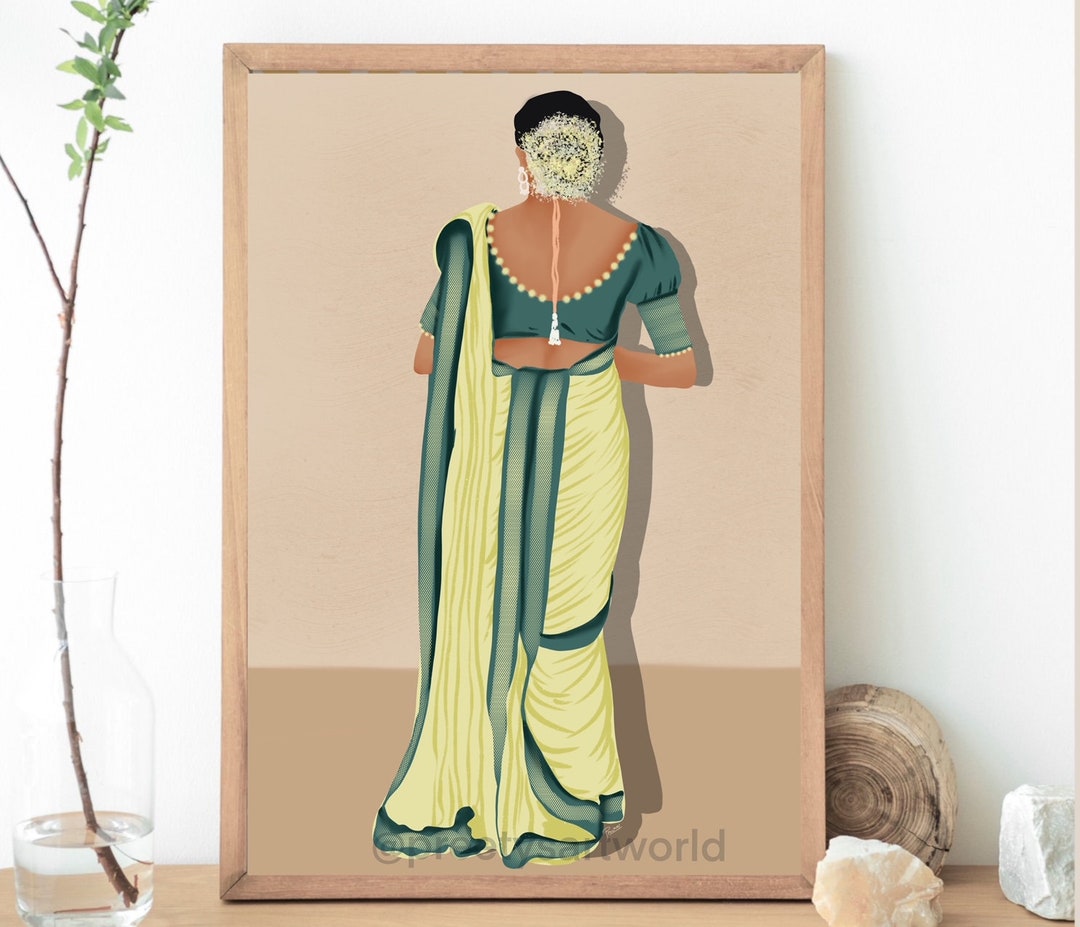 Marathi Women Wearing Saree Art I Indian Art Print I Desi Indian Desi ...