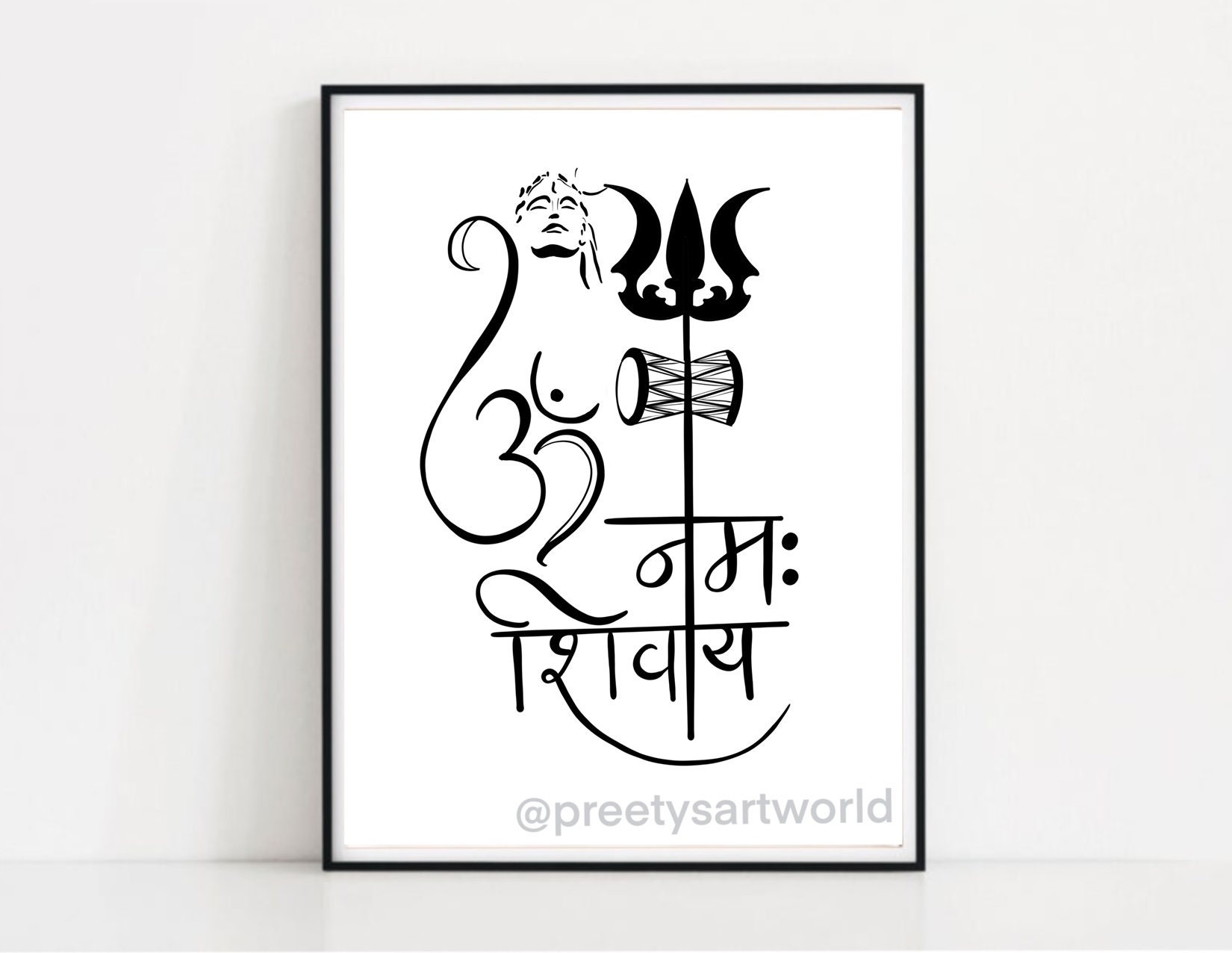 Handwritten Om Namah Shivaya I Sacred Symbols Art Poster I - Etsy