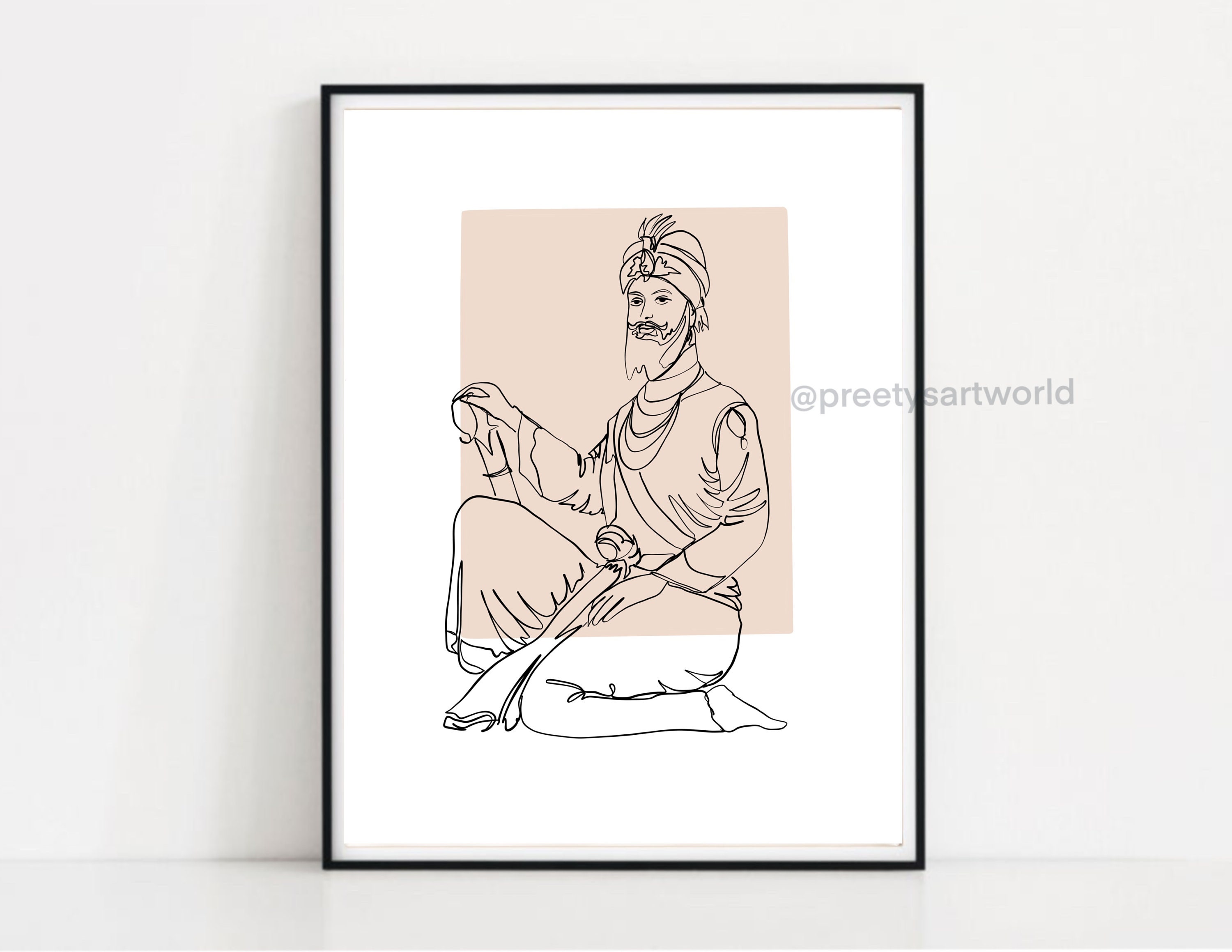 Set of 3 Ek Onkar Guru Nanak Ji Guru Gobind Singh Ji Neutral Minimalist ...
