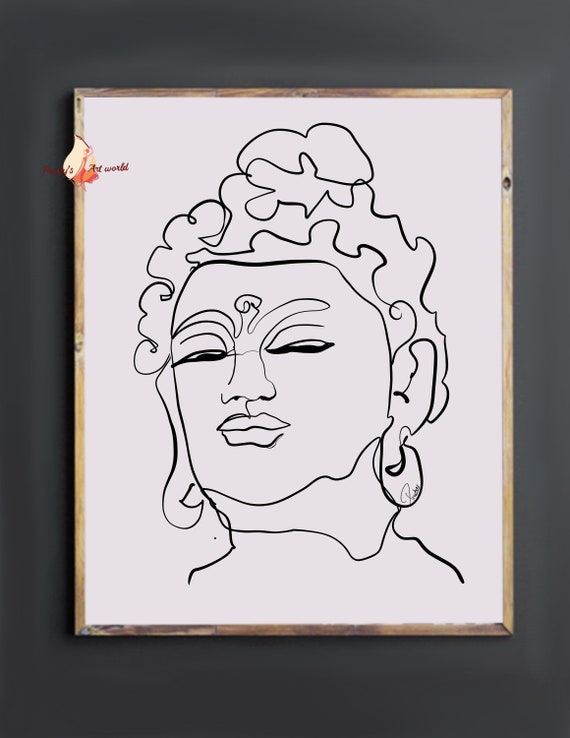 Half Buddha Face Sketch