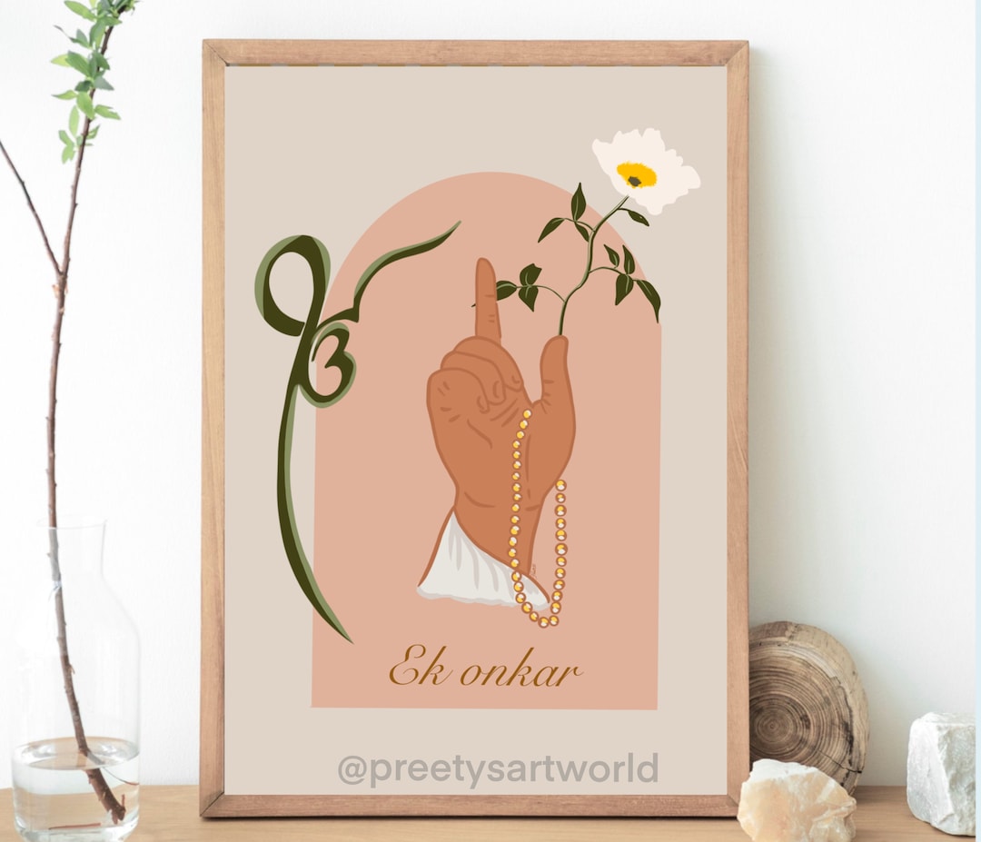 Ek Onkar Muted Pastel Colors Art Printable Poster I Sikhi Wall Art I ...