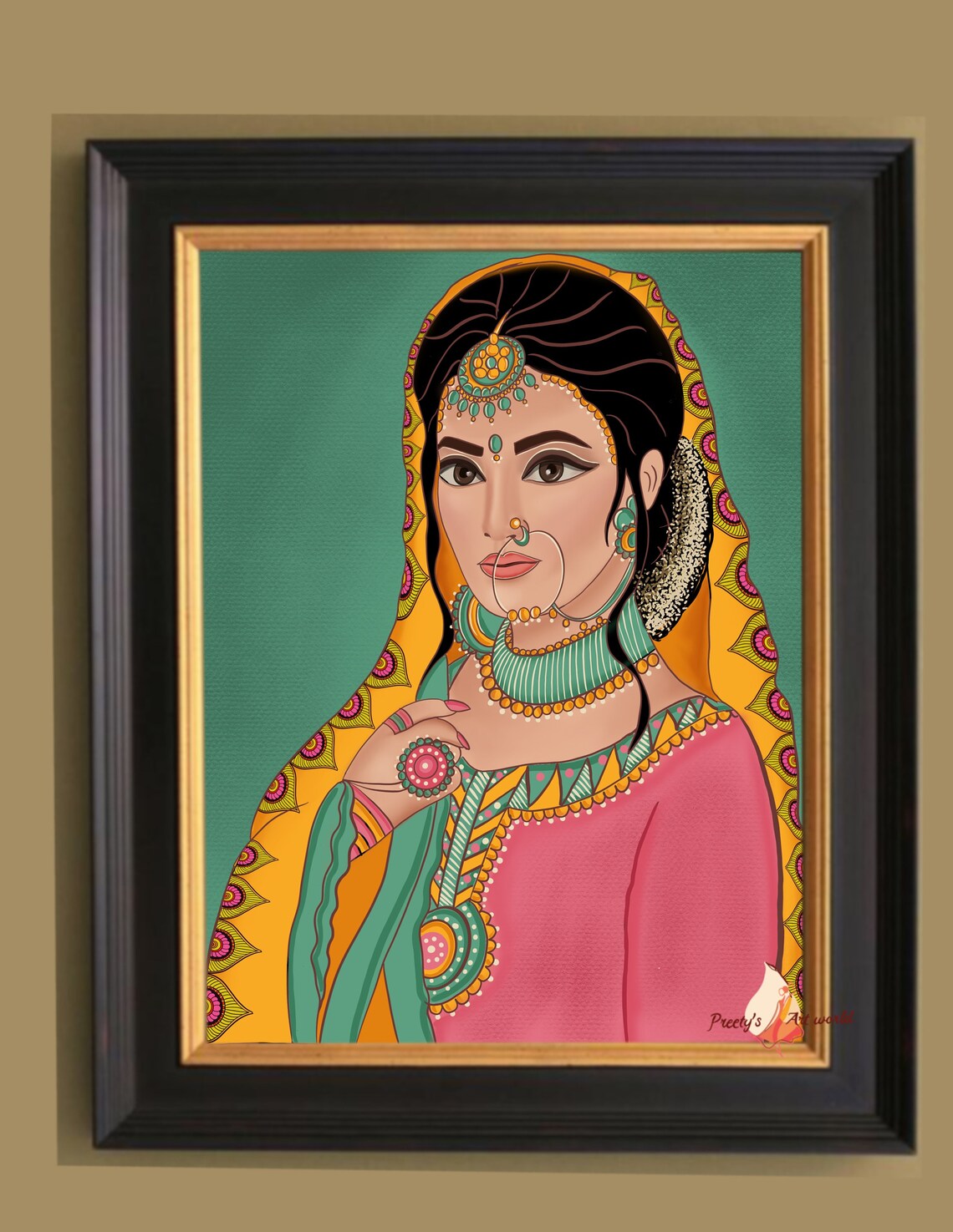 Indian Royal Lady Art PrintPrintable Indian Wall ArtIndian | Etsy
