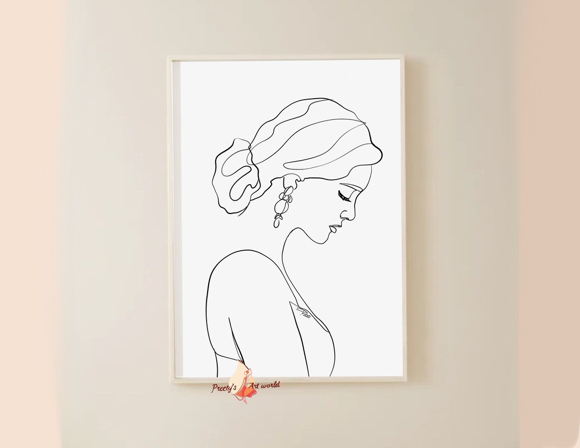 LINE ART, Woman Line Art Print, Wall Art Print, Modern Art Print ...