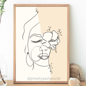 Female One-line Portrait I One Line Print I Woman Line Art I Line Wall ...