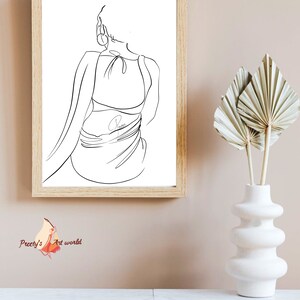 Printable Minimalist Lineart | Woman Line Drawing | Modern Minimalist ...