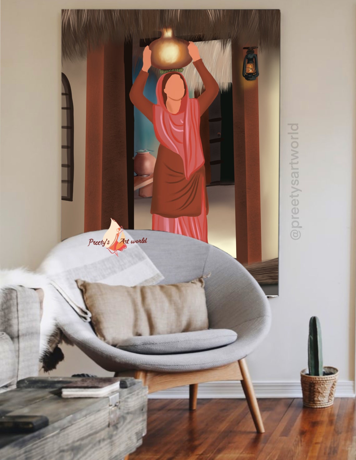 Punjabi Women Carrying Matka Water Pot Art Print I Indian - Etsy