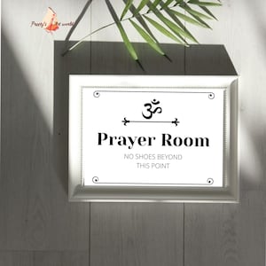 Prayer Room Sign No Shoes Beyond This Point I Hindu Prayer Religious ...