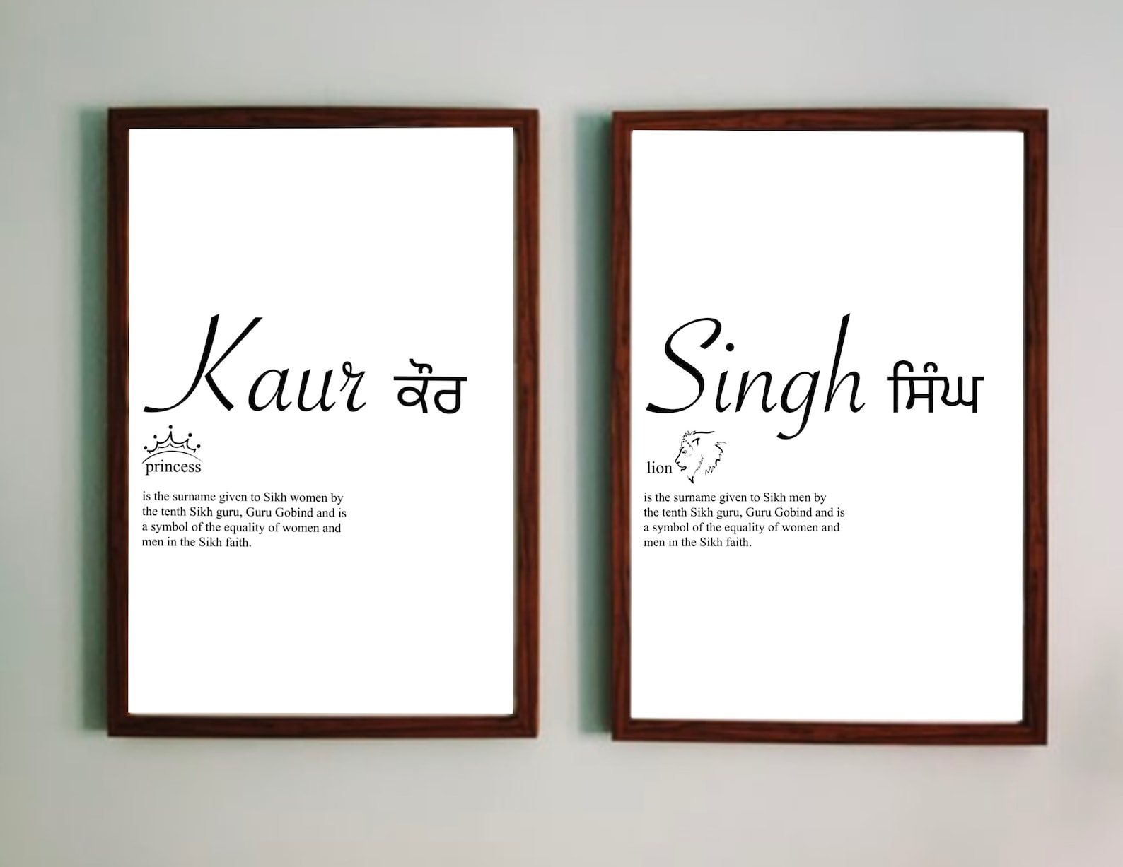 Kaur Definition Printable Punjabi Artwork Home Décor I Sikhi - Etsy