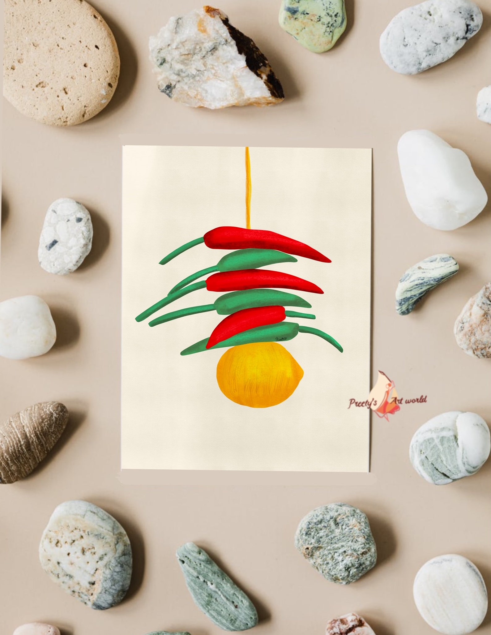 Nimbu Mirchi Indian Kitchen Poster Print I Buri Nazar Evil Eye ...