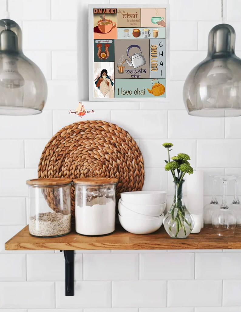 Indian Chai Kitchen Poster I Chai Kitchen Decor I Dining Room - Etsy