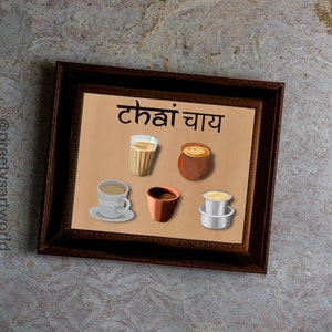 Indian Chai Tea Cups Art Illustration I Glass Kulhar Cup Kappi I ...
