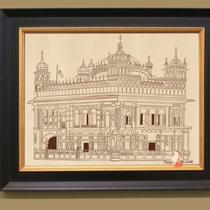 Boho Neutral Simple Goldentemple Line Art I Harmandir Sahib Gurudwara I ...
