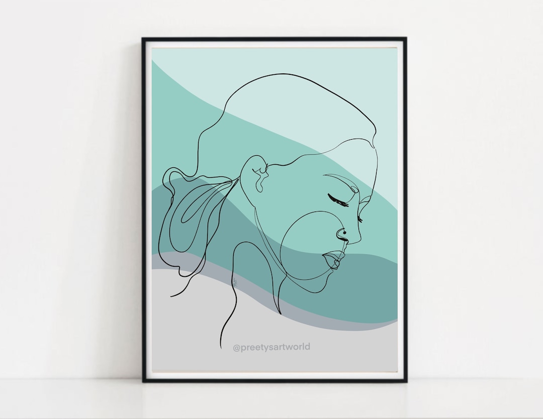 Female One-line Portrait I One Line Print I Woman Line Art I Line Wall ...