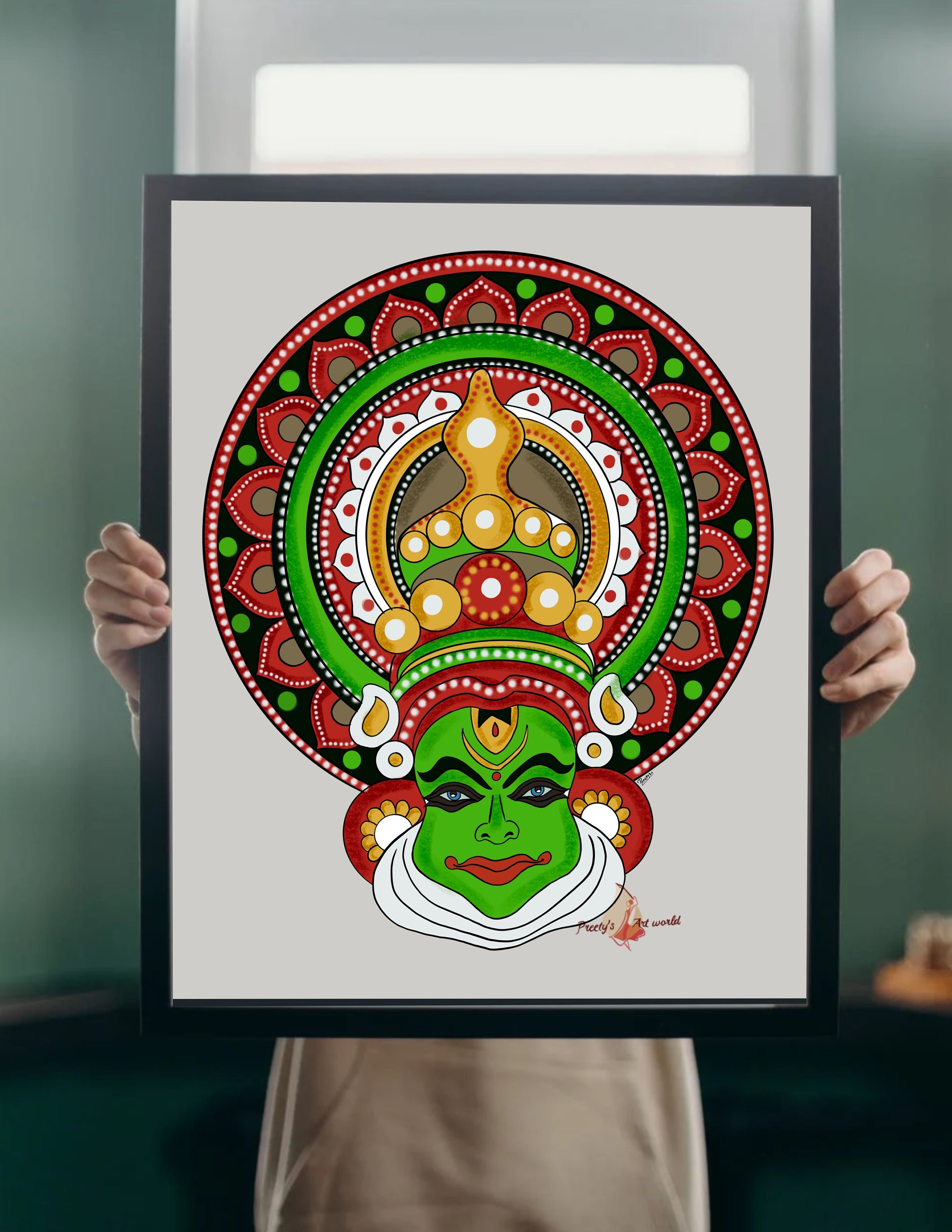 Kathakali Dancer Face Art Print I Kerala Painting I Indian - Etsy India