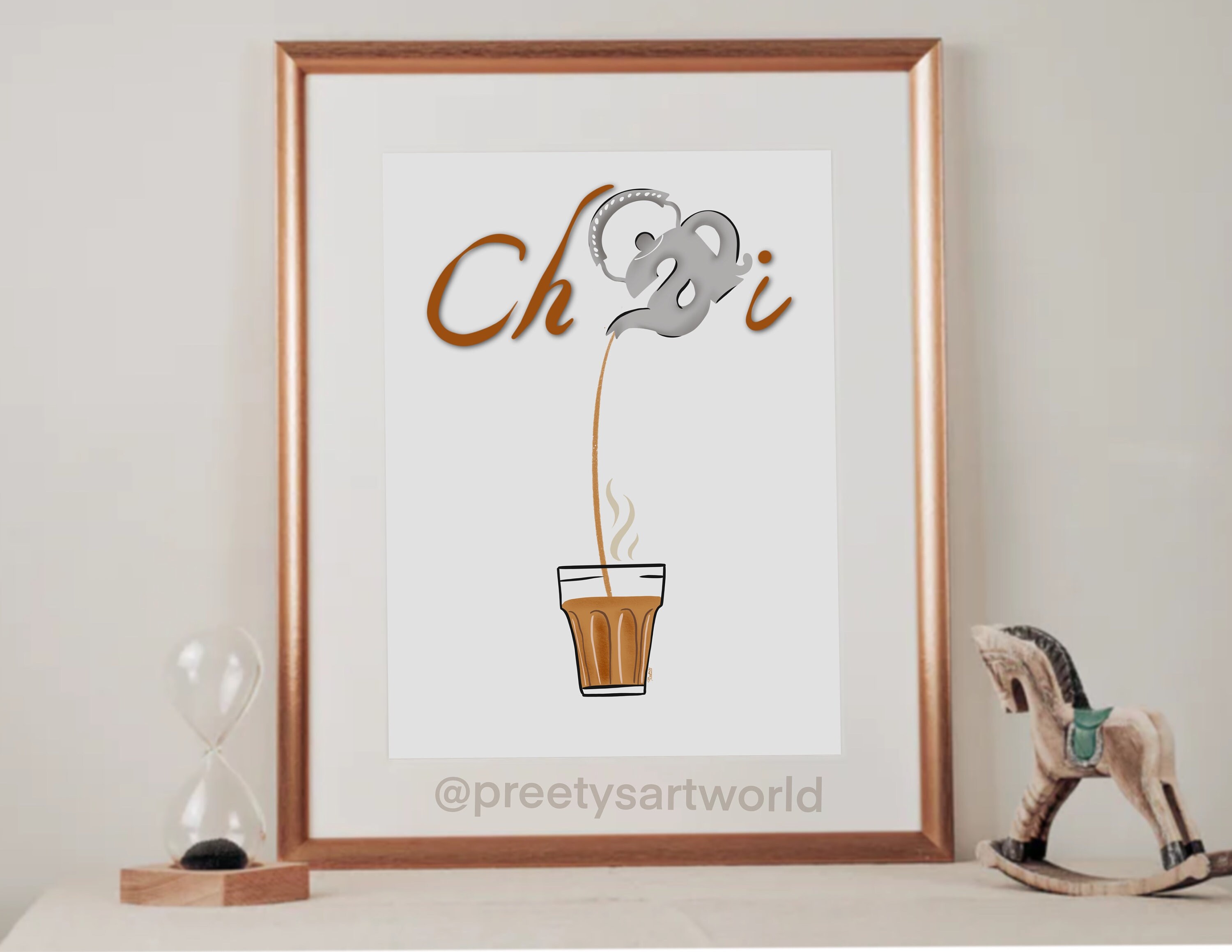 Chai Tea Sign Indian Kitchen Art Illustration Kitchen Home Décor I Desi ...