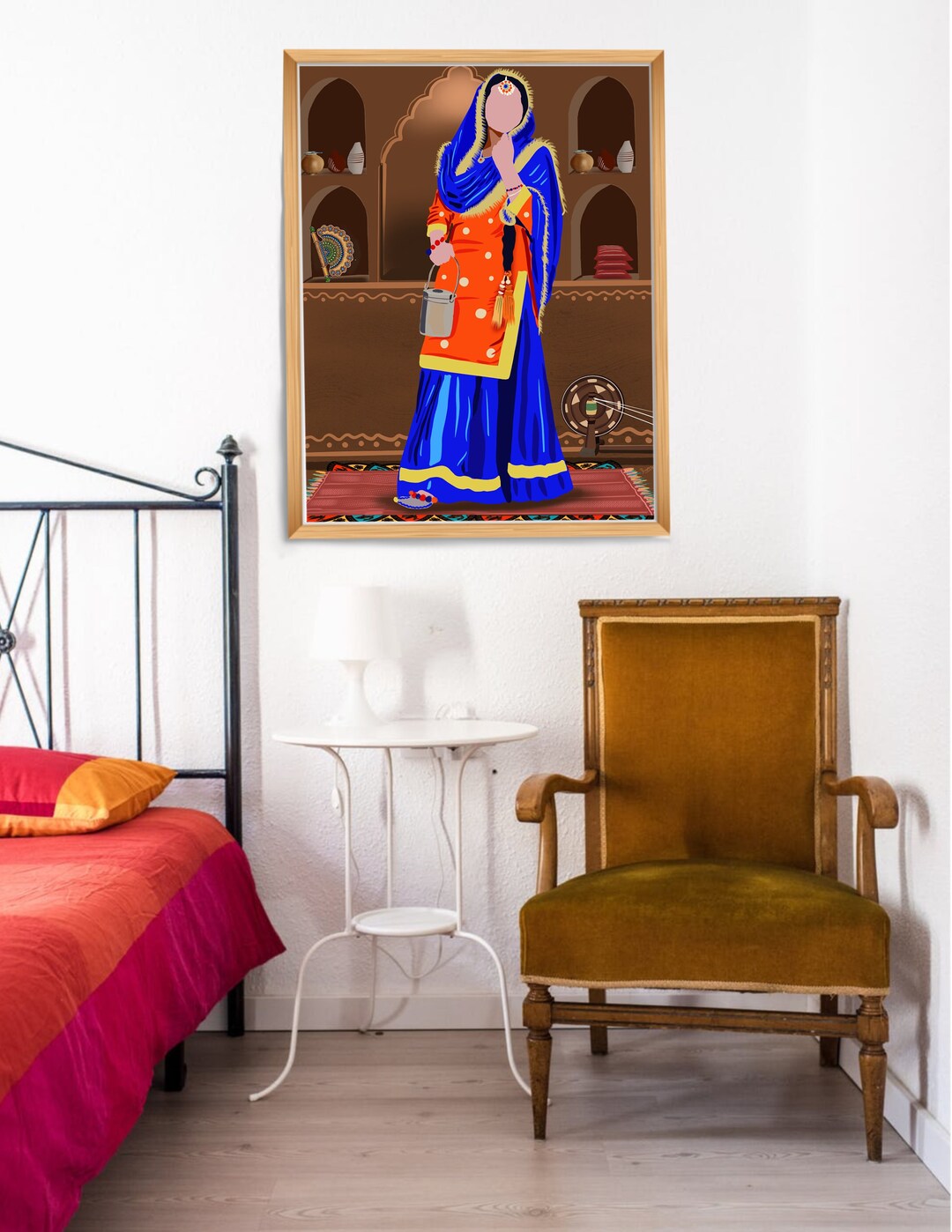 Punjabi Women in Traditional Attire Art Poster Print I Indian Ethnic ...