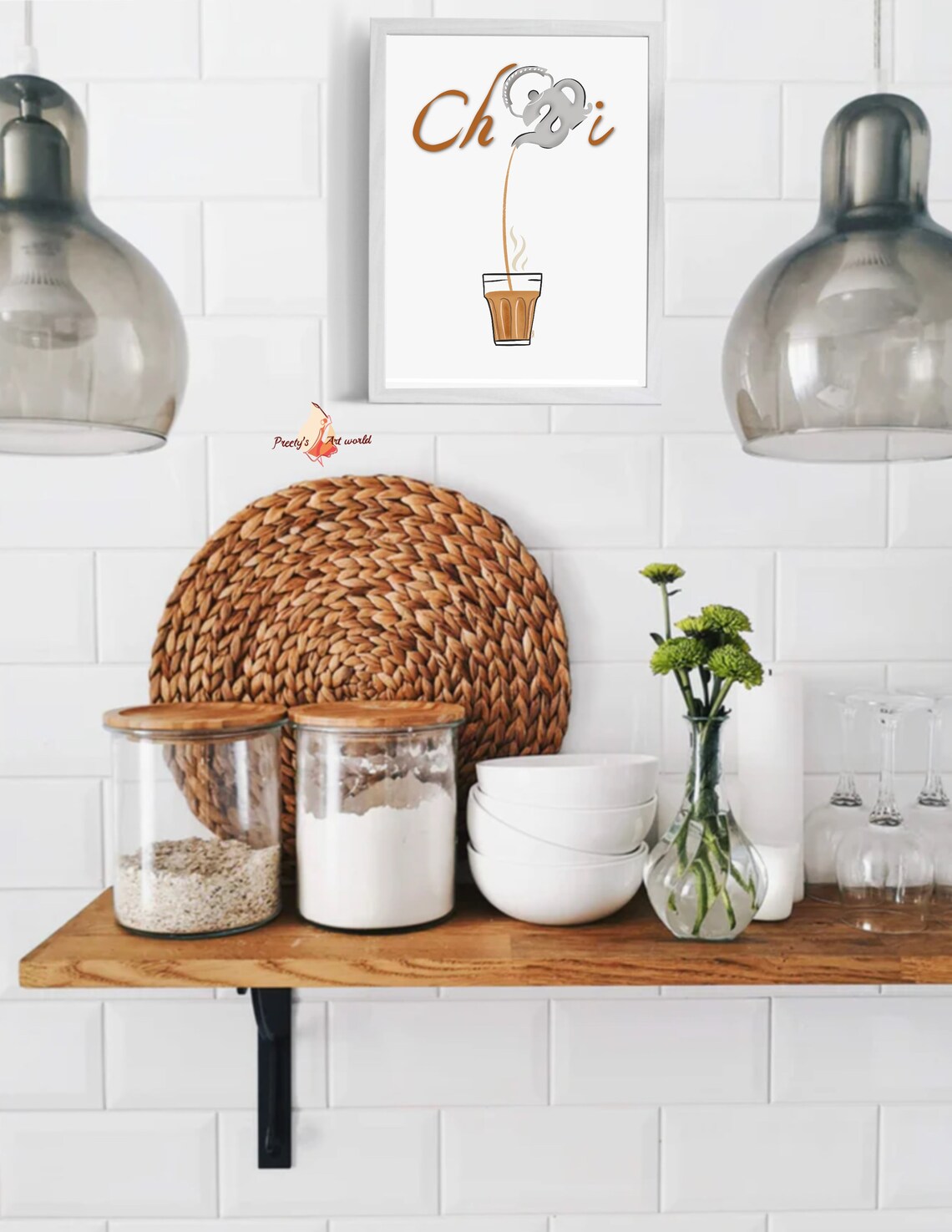 Chai Tea Sign Indian Kitchen Art Illustration Kitchen Home - Etsy