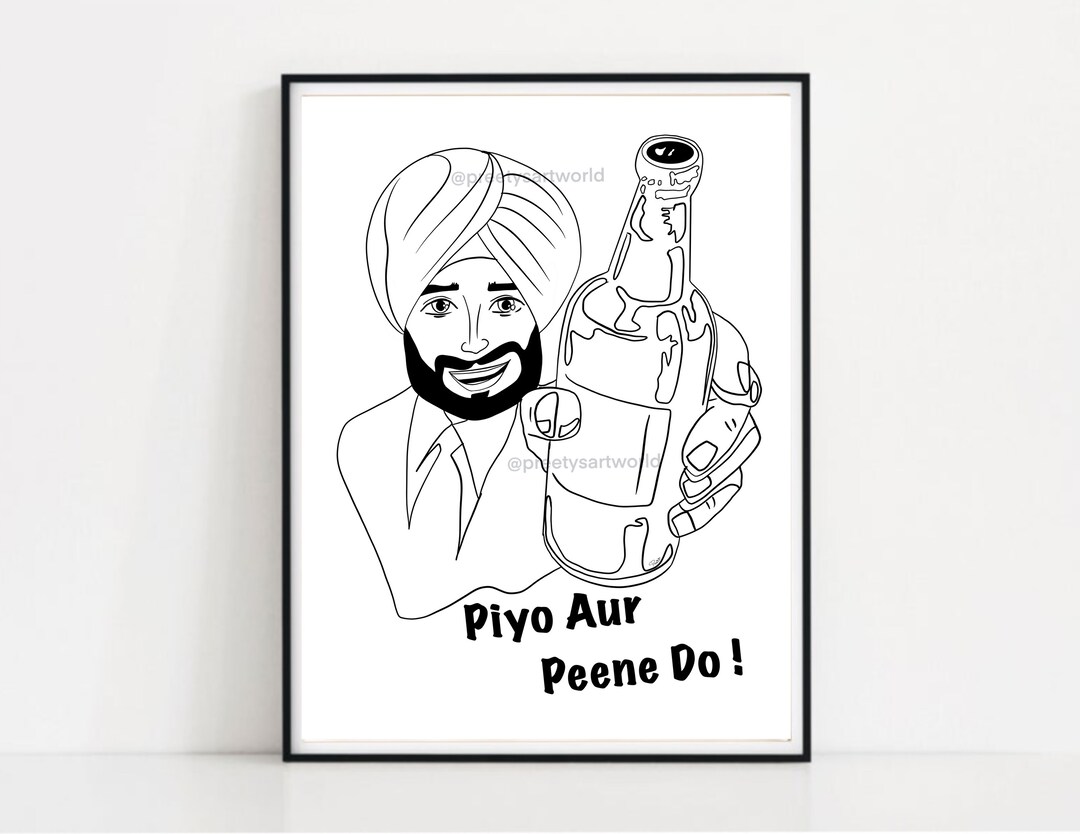 Piyo Aur Peene Do Indian Bar Wall Art I Cheers Print I Drinks Art I ...