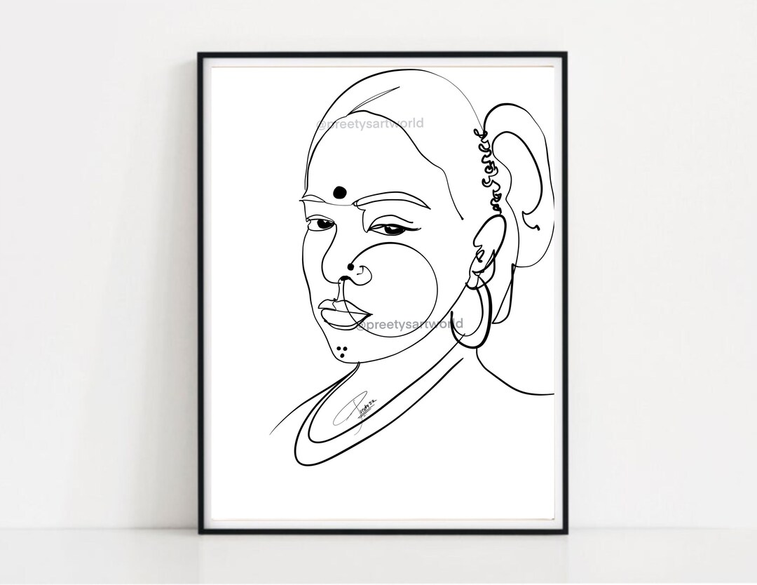 Female One-line Portrait I One Line Print I Woman Line Art I Line Wall ...