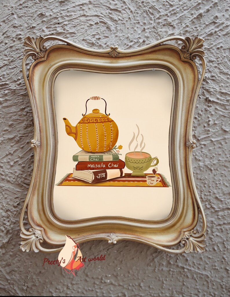 Indian Chai Art Illustration I Kitchen Indian Wall Art Poster I Chai ...