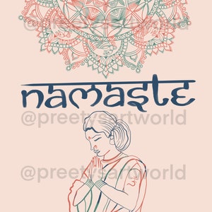 Namaste Print , Mandala Print , Wall Art , Zen Print , Spiritual Art ...
