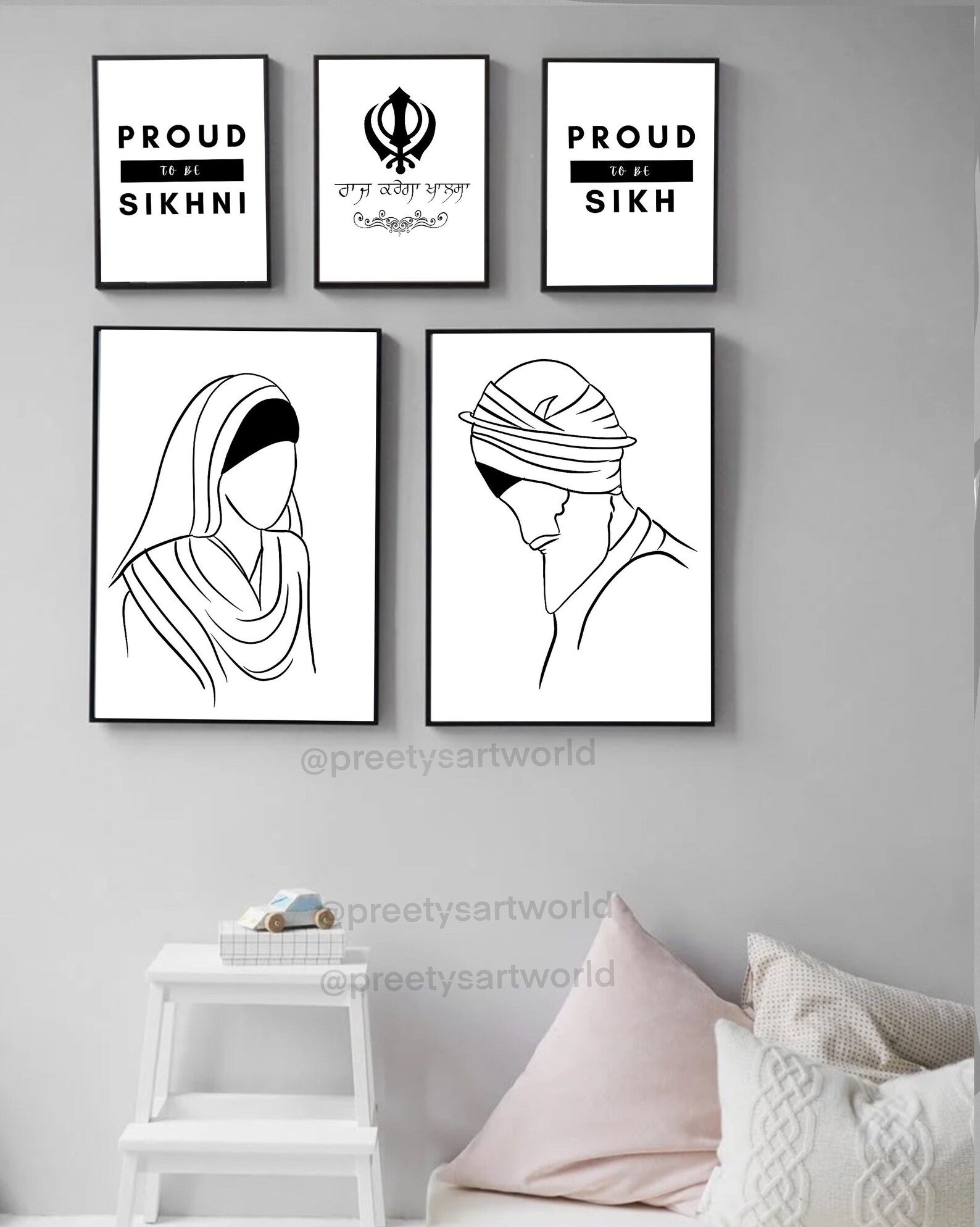 Set of 5 Sikh Wall Art I Sikh Motivational and Inspirational - Etsy