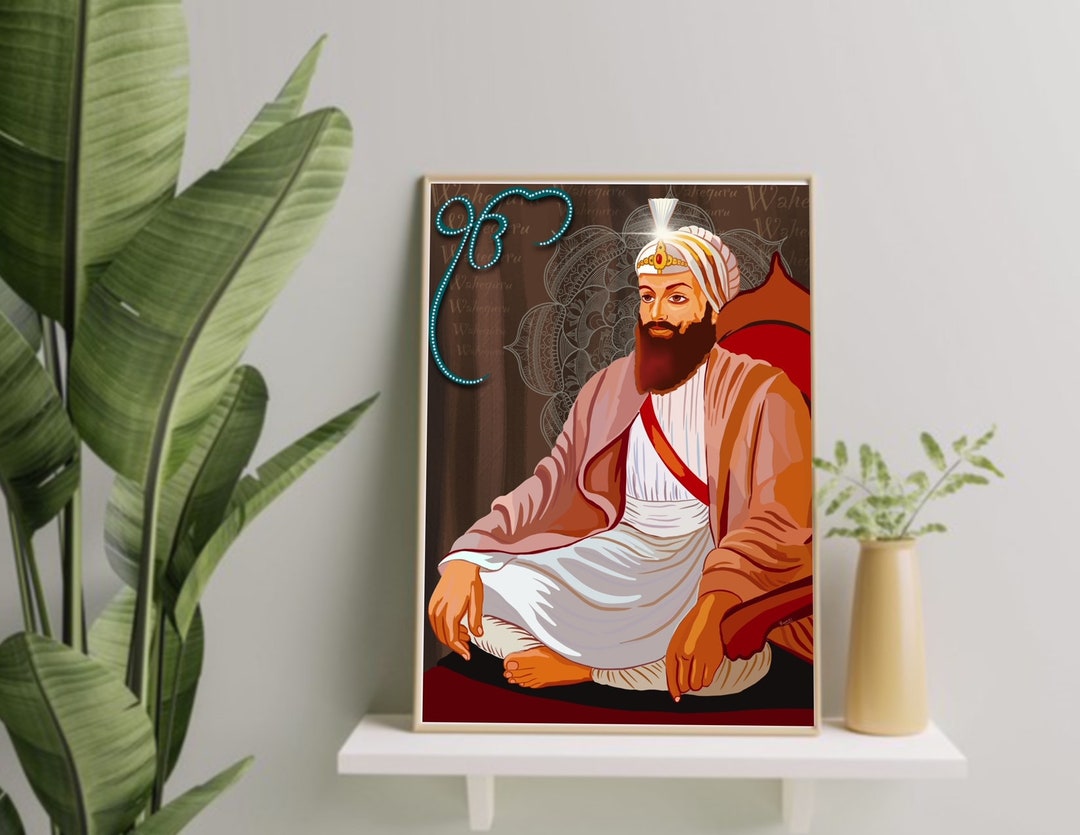 Guru Har Rai Ji I Sikhart Print I Sikh Guru Wall Art Poster I Punjabi ...
