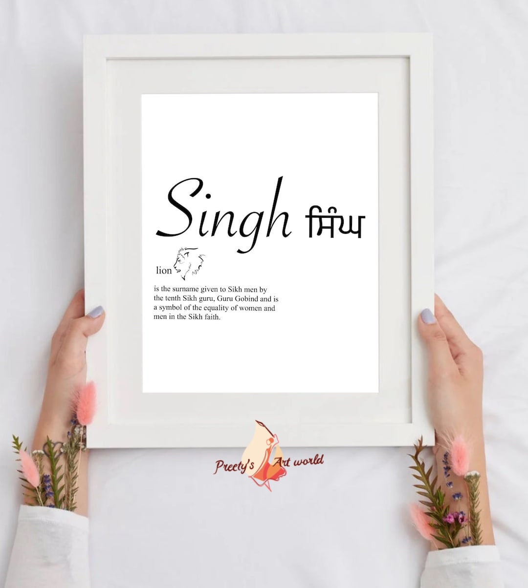 Singh Definition Printable Punjabi Artwork Home Décor I Sikhi Bedroom ...
