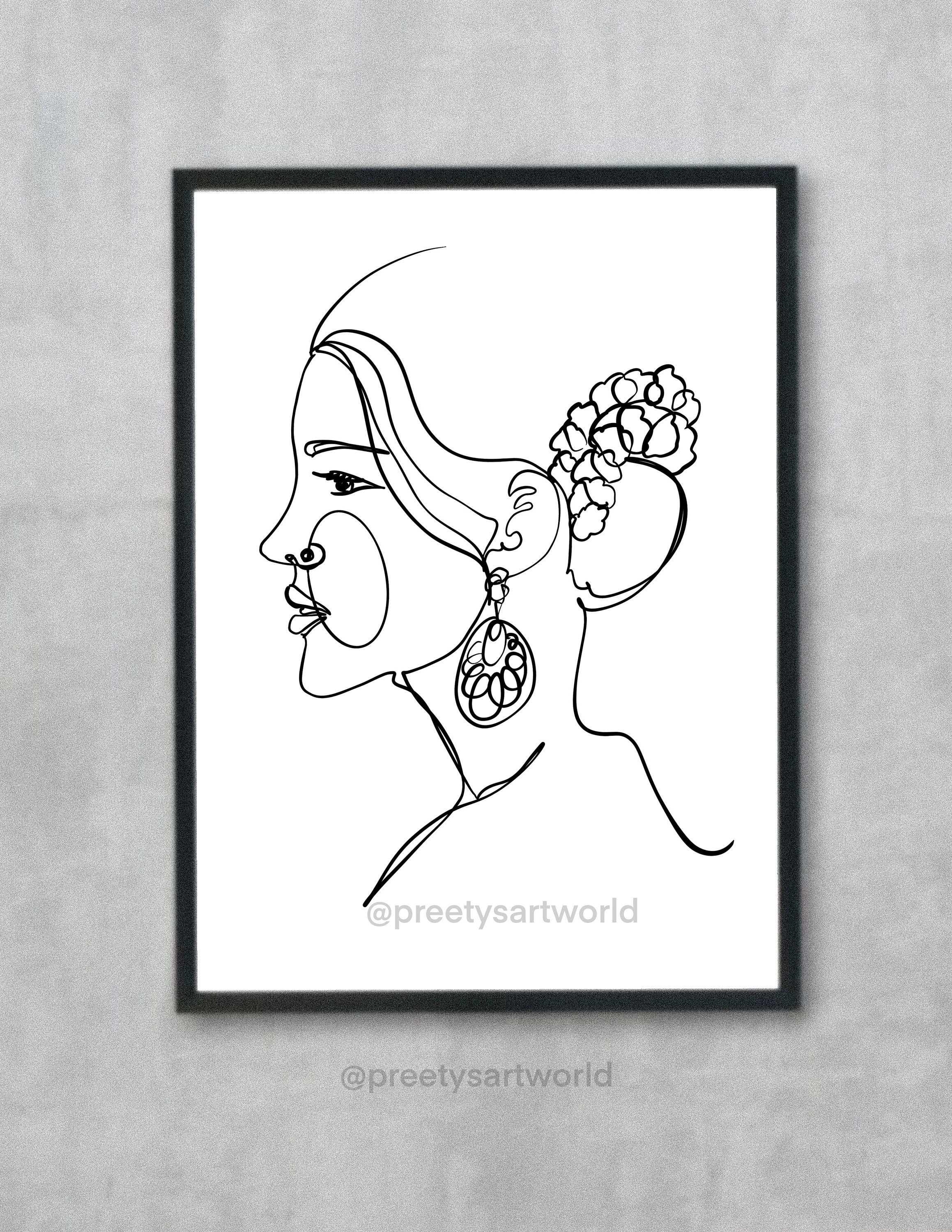 Minimalist Line Art | Woman Line Drawing | Modern Minimalist Wall Art ...