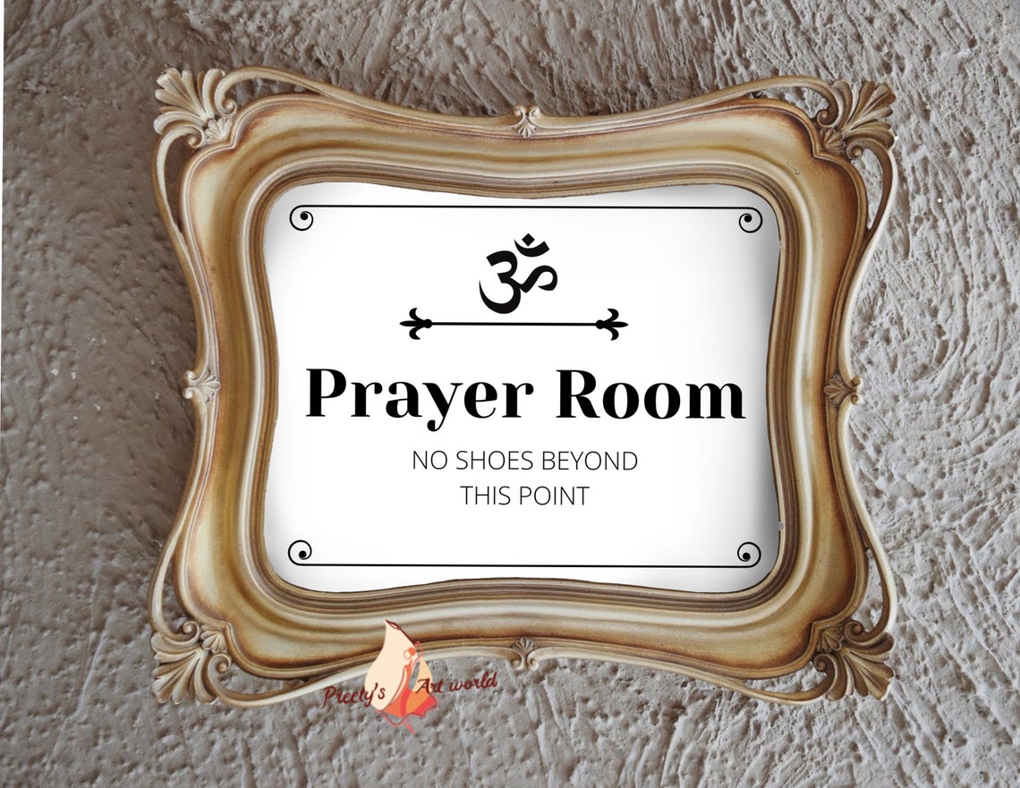 Prayer Room Sign No Shoes Beyond This Point I Hindu Prayer Religious ...
