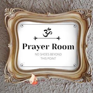 Prayer Room Sign No Shoes Beyond This Point I Hindu Prayer Religious ...