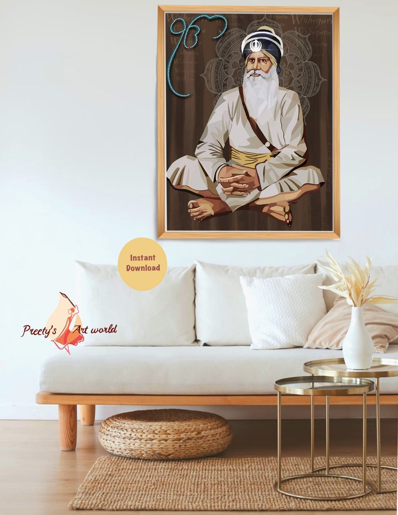 Baba Deep Singh Ji Sikh Art Illustration Print I Sikh God Wall | Etsy