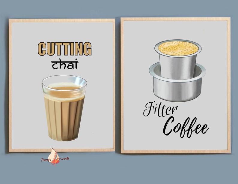 Cutting Chai Indian Graphic Art Print| Indian Desi Poster I Chai Design ...