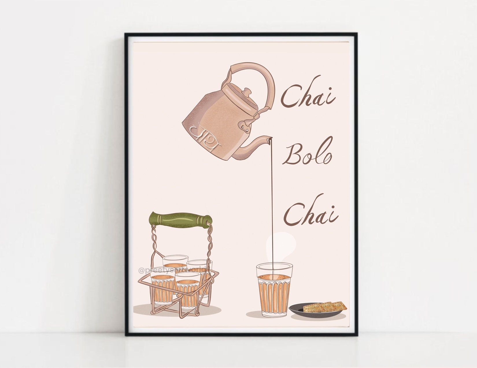 Chai Bolo Chai Indian Illustration Poster Printable I Indian Modern ...