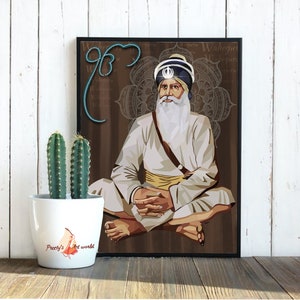 Baba Deep Singh Ji Sikh Art Illustration Print I Sikh God Wall Art ...