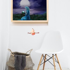 Woman Praying God Art Illustration Poster Print I I Home Wall Décor I ...