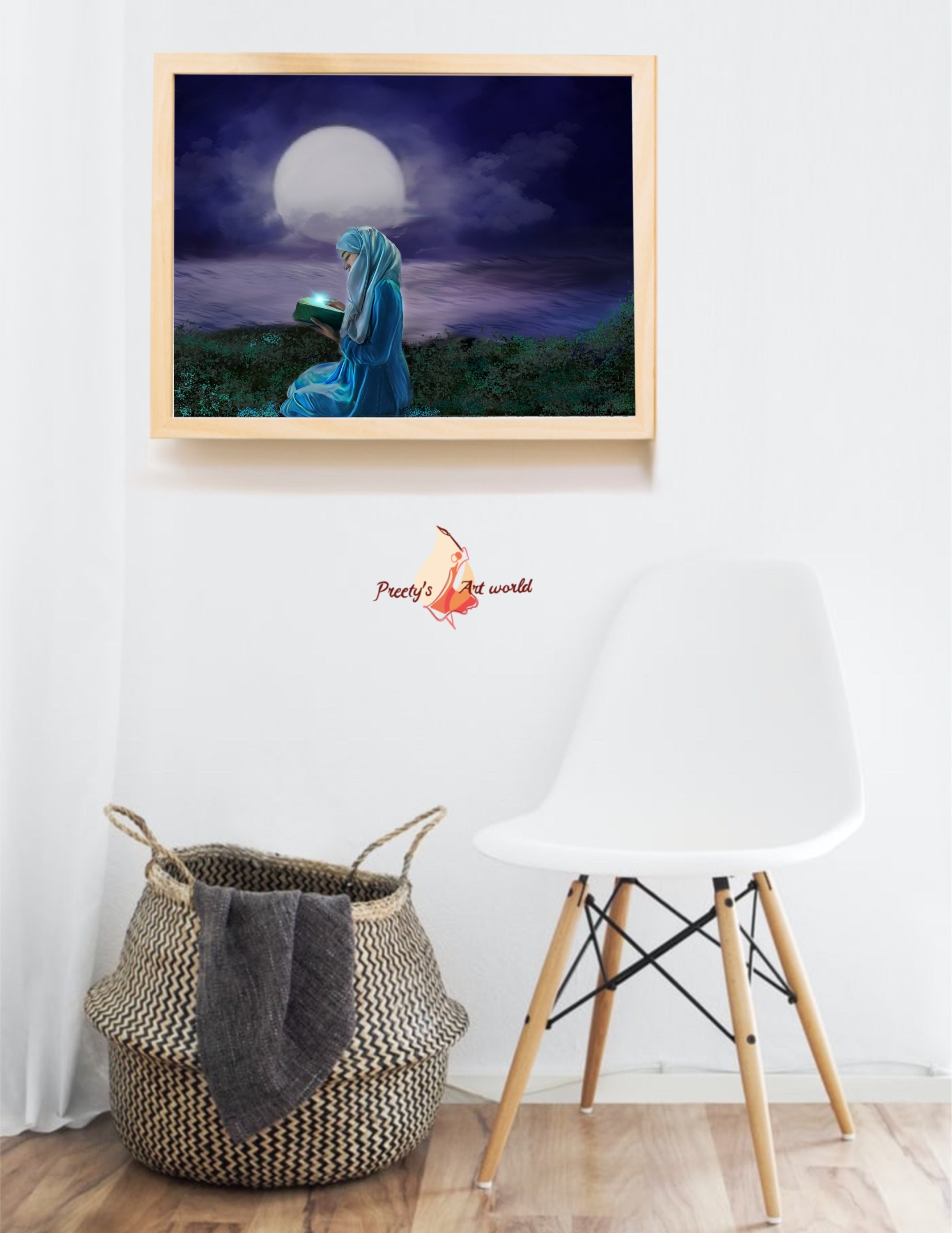 Woman Praying God Art Illustration Poster Print I I Home Wall - Etsy