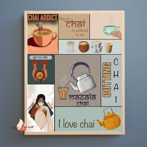 Indian Chai Kitchen Poster I Chai Kitchen Decor I Dining Room Decor I ...