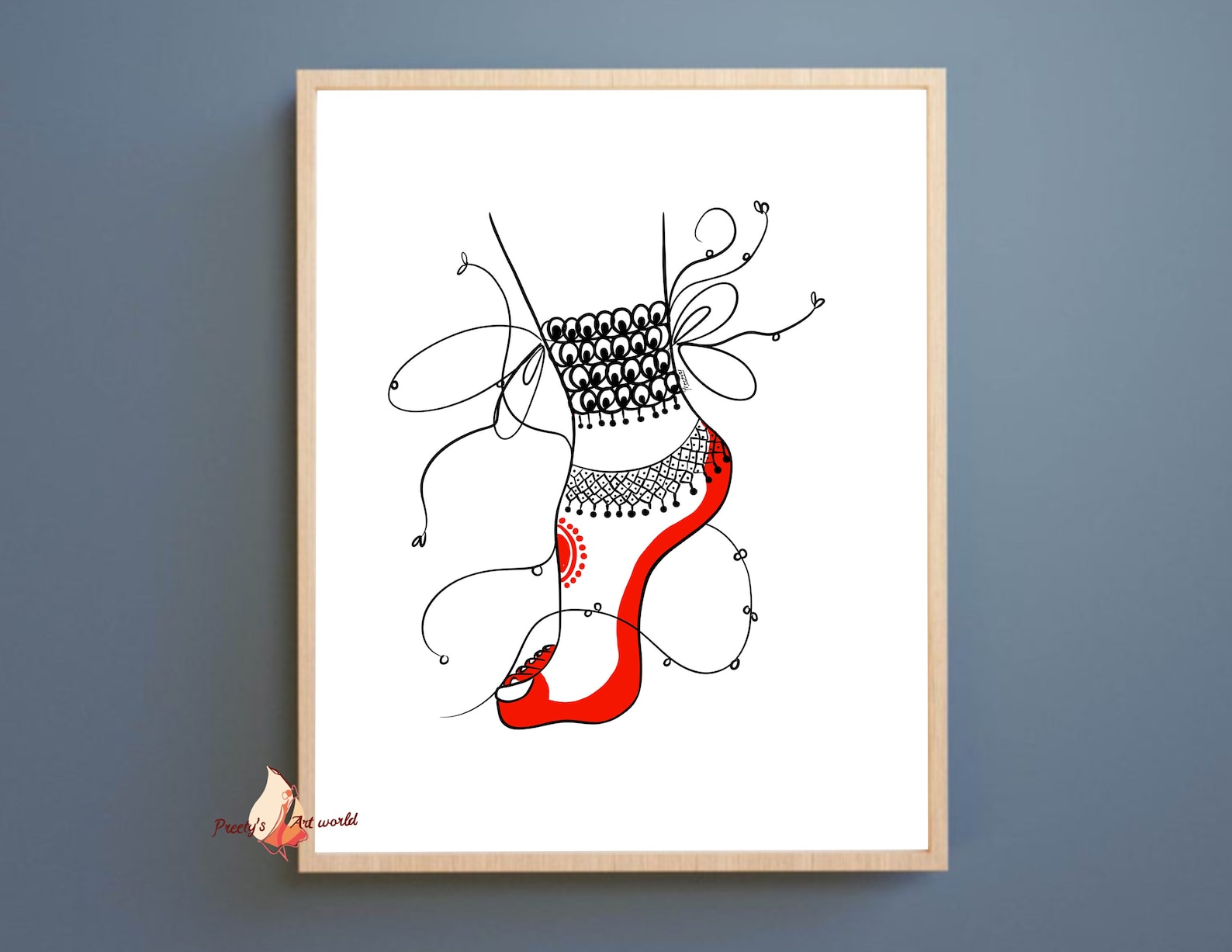 Kathak Dancers Feet One Line Drawing I Indian Silhouette Wall Art Decor ...