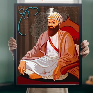 Guru Har Rai Ji I Sikhart Print I Sikh Guru Wall Art Poster I Punjabi ...