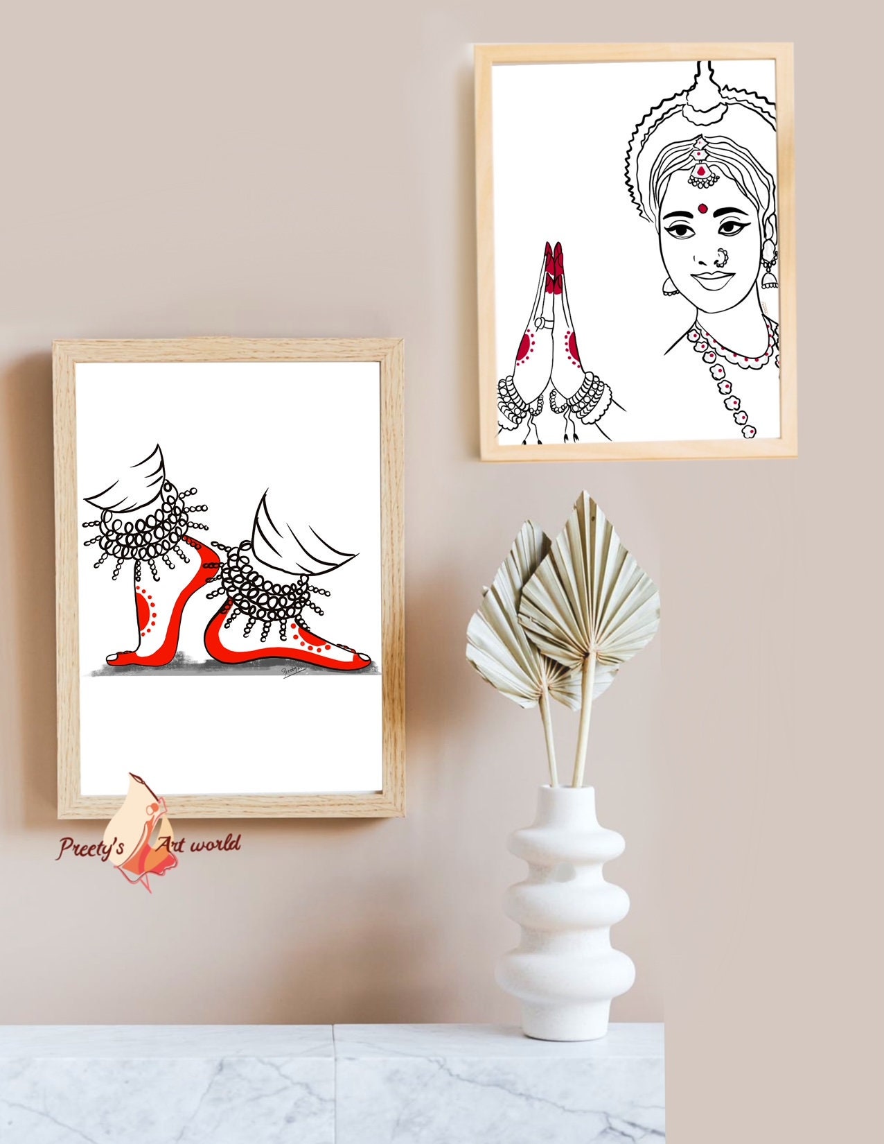 Indian Traditional Kathak Dancer Line Art Drawing Poster Print I ...