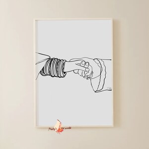 Indian Couple Holding Hands Line Art Poster Hands Line - Etsy