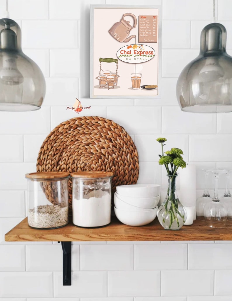 Chai Express Tea Stall Indian Illustration Poster Printable I Indian ...