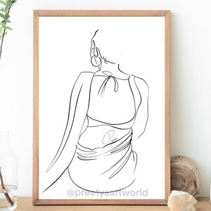 Printable Minimalist Lineart | Woman Line Drawing | Modern Minimalist ...