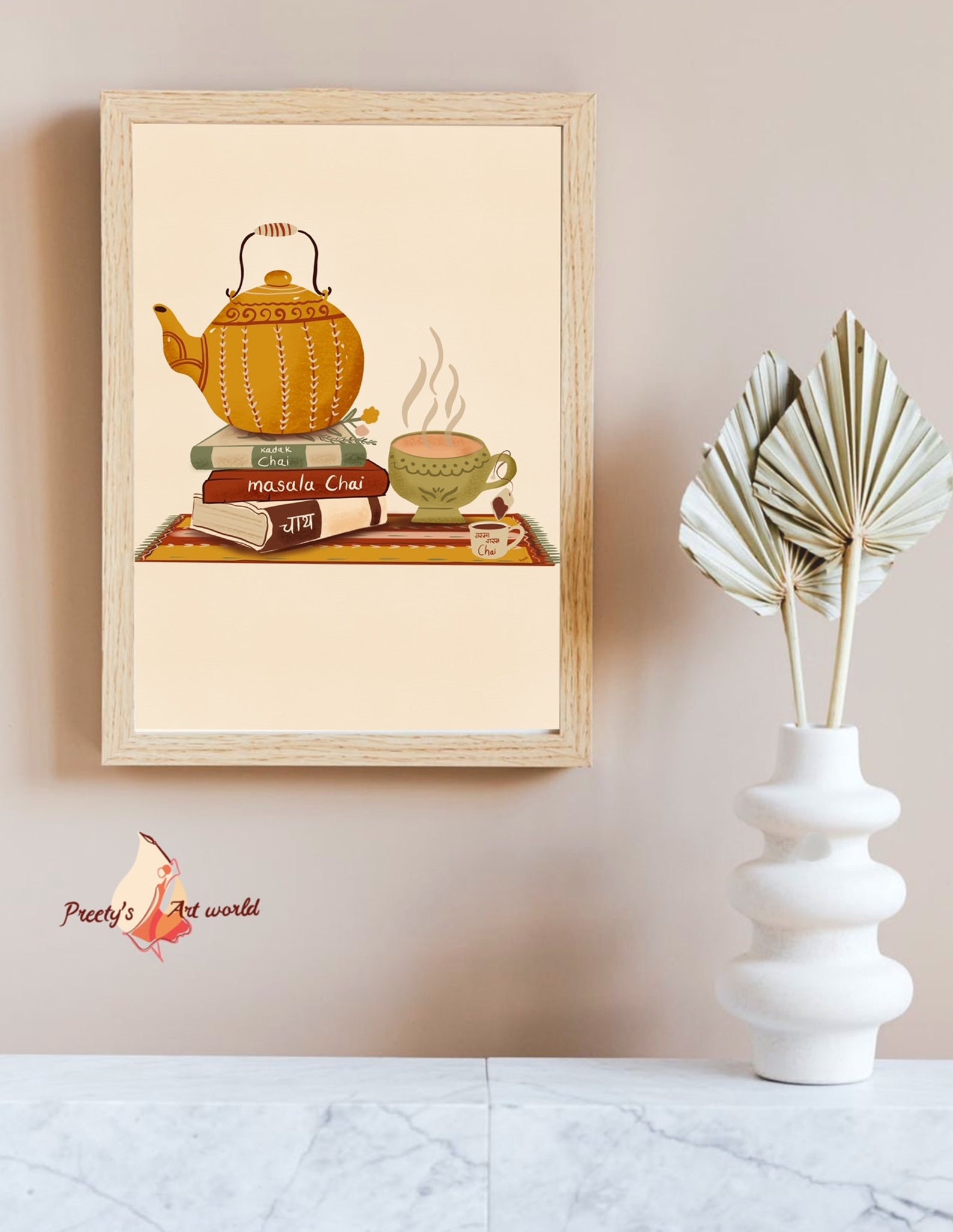 Indian Chai Art Illustration I Kitchen Indian Wall Art Poster I Chai ...