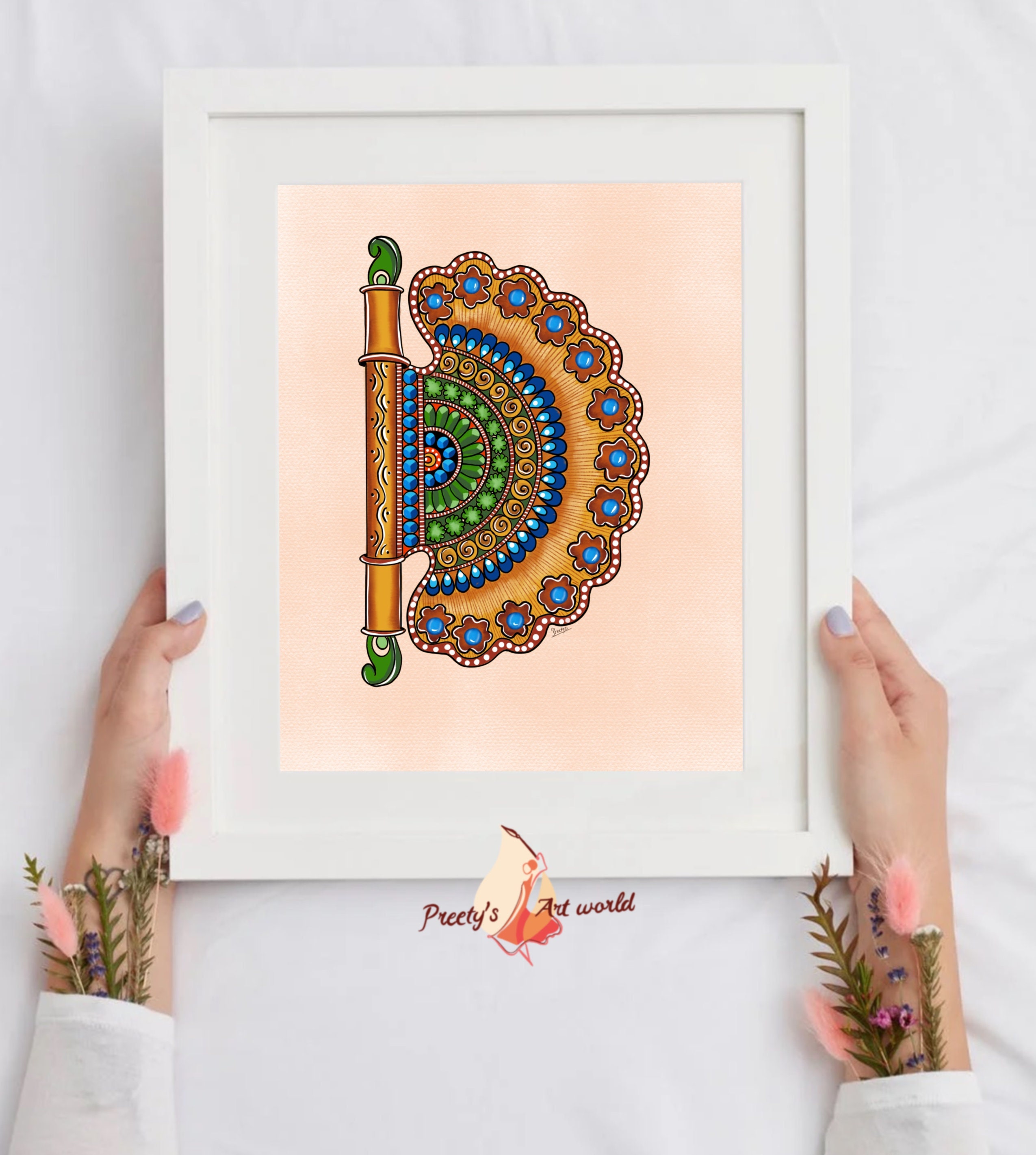 Punjabi Pakhi Hand Fan Printable Art Poster I Sikh Wall Art I | Etsy